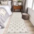 Beige Polka Dots Spots Hallway Washable Runner Rug 2x6 Abstract Modern ...