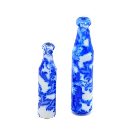 Ceramic Snuff Dispenser Portable Blue and White Porcelain Nasal Sniffer ...