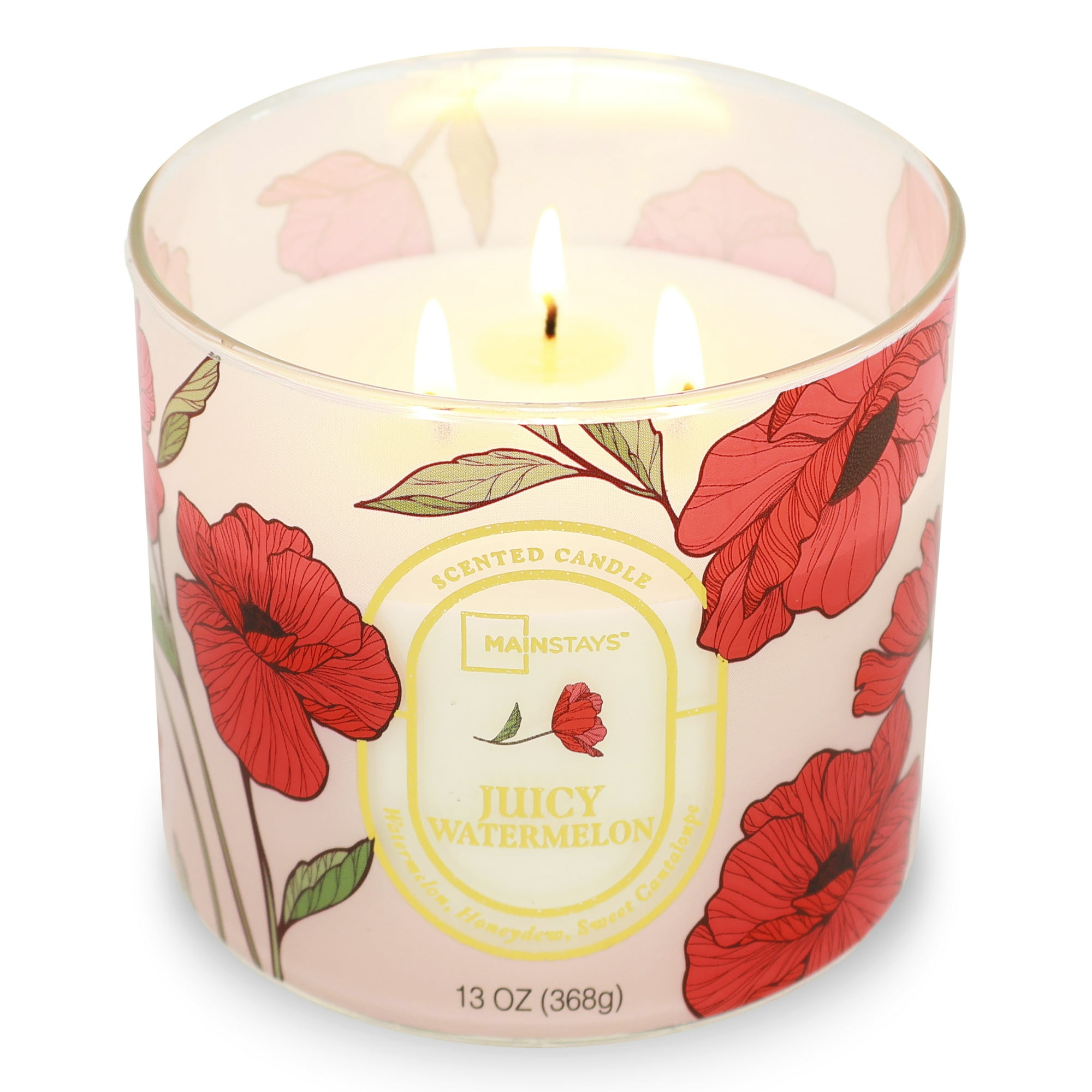 Click here for Mainstays 3-Wick Candle Floral Wrap With A Juicy W... prices