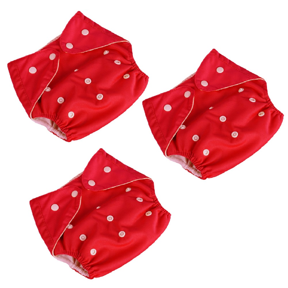 3 Pack Adjustable Size Waterproof Washable Pocket Cloth Diapers ...