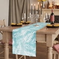 Aquatic Fronds Table Runner 13x108 Inch Turquoise Teal Leaf Plant ...