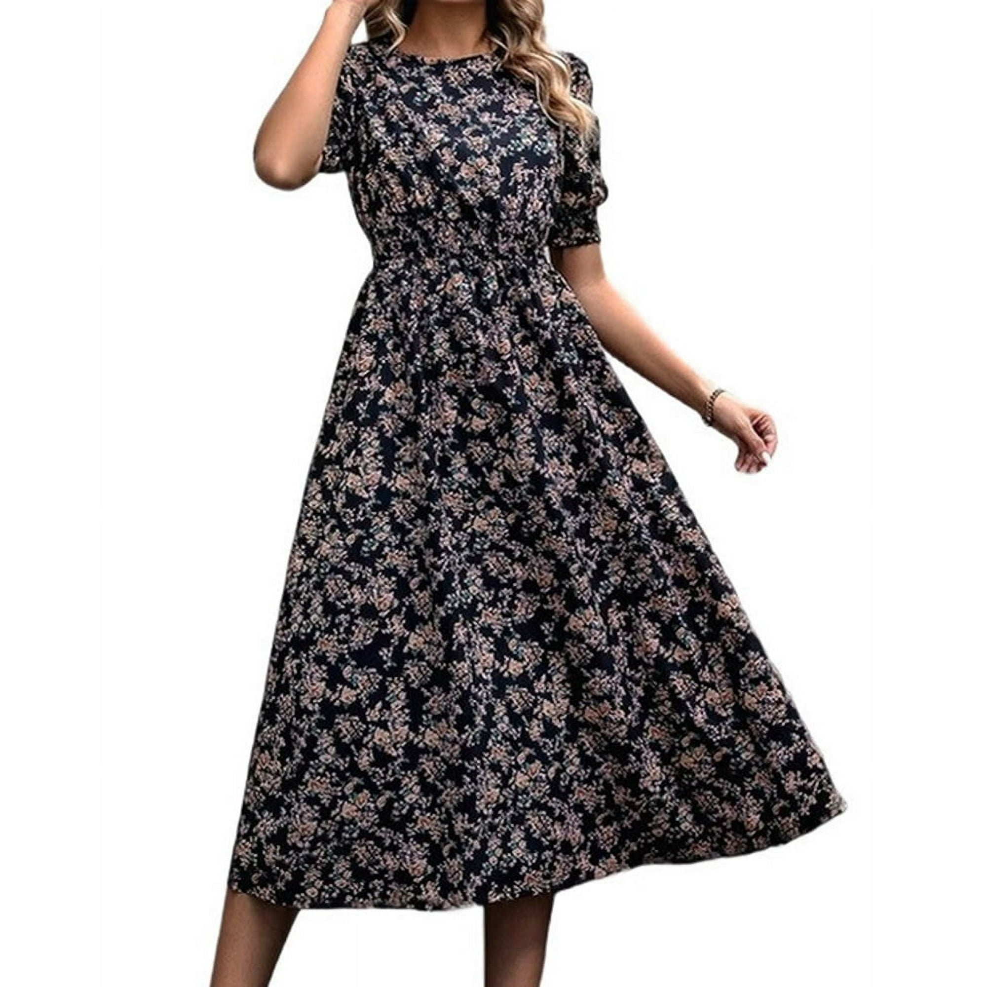 Click here for Unbranded Womens Chiffon Floral Dresses Casual Sum... prices