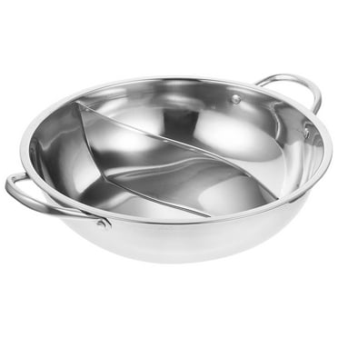 Steel Shabu Shabu Hot Pot Pot with Divider for Induction Cooktop Gas ...