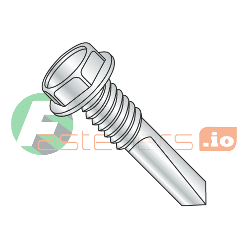 12-24 x 2 1/2" Self-Drilling Screws / Unslotted / Hex Washer Head / #5 ...