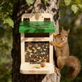1 Pack Wooden Squirrel Feeder Box with Green Cover, Outdoor Hanging ...