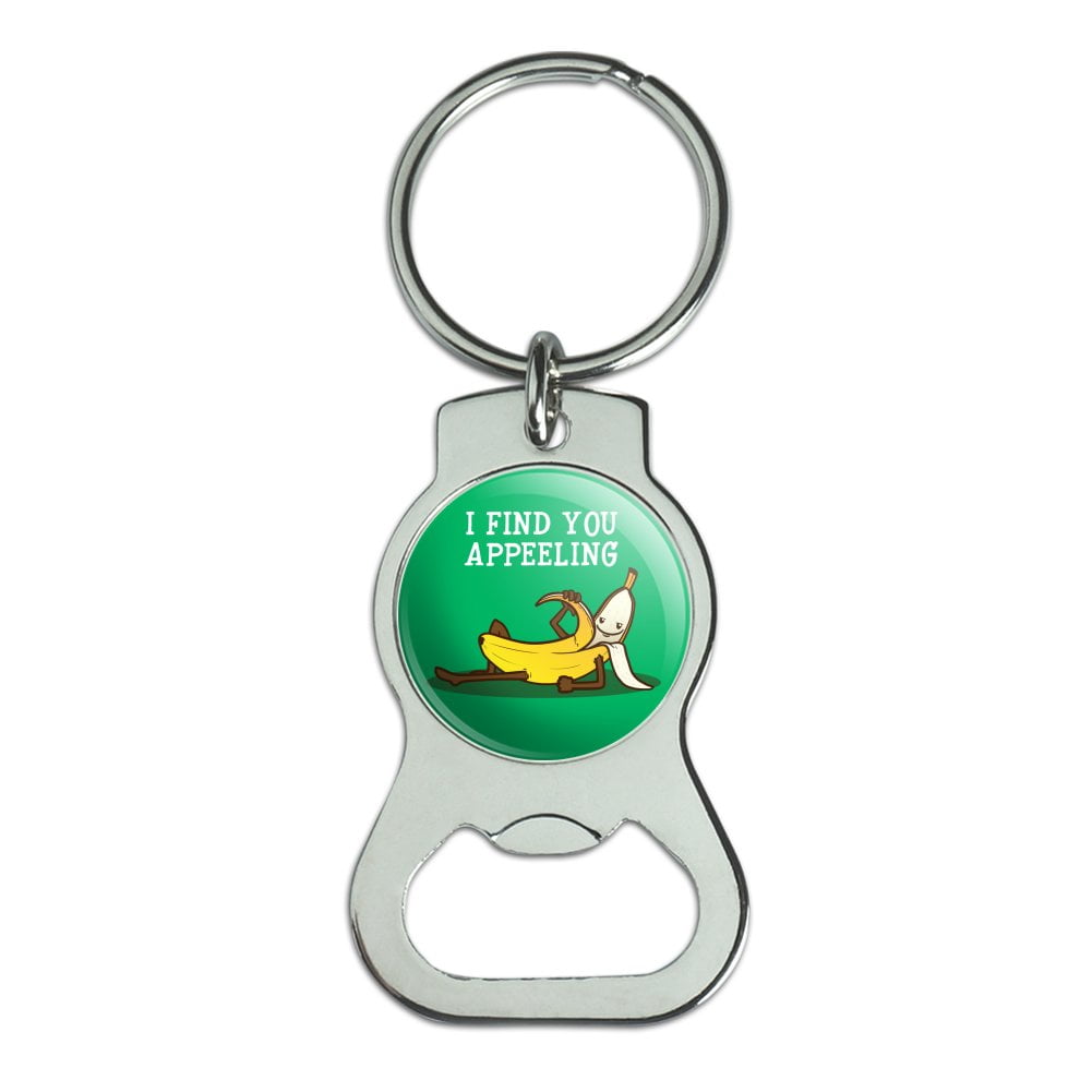 Banana I Find You Appeeling Funny Pun Bottle Cap Opener Keychain Key ...