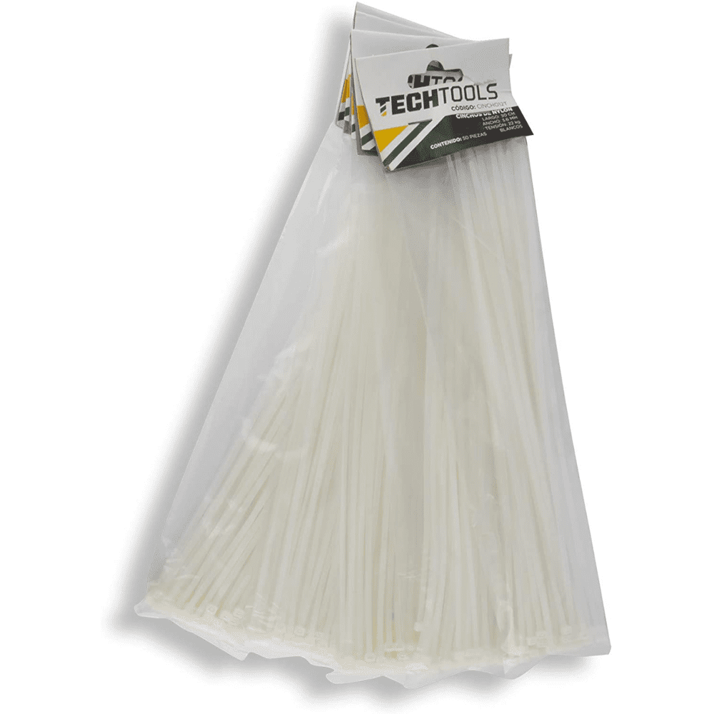 Paquete de Cinchos de Nylon Transparentes de 30 cm (5 Bolsas de 50 c/u ...