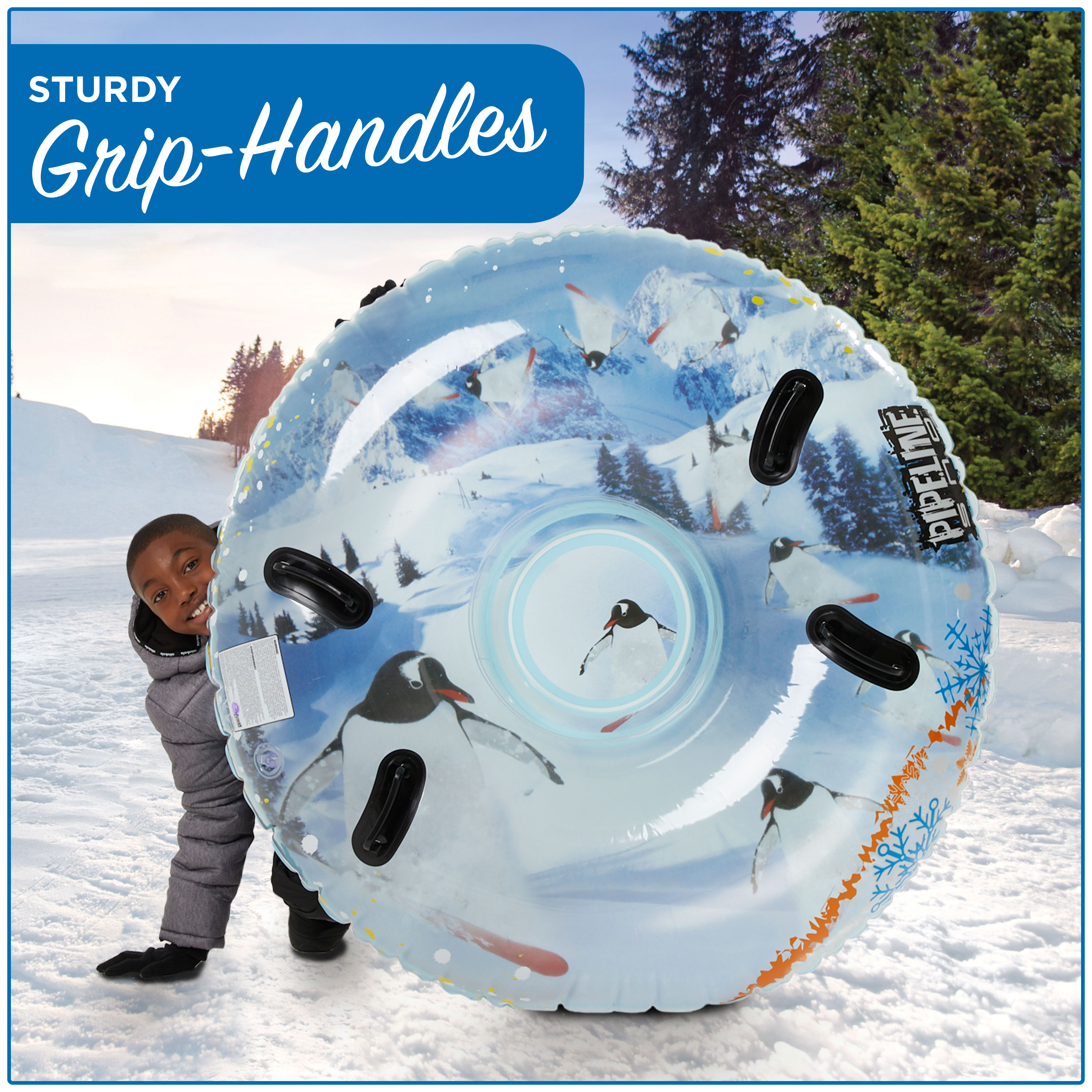 Pipeline Sno 48 in. Inflatable Mega Air Transparent Snow Sled Tube ...