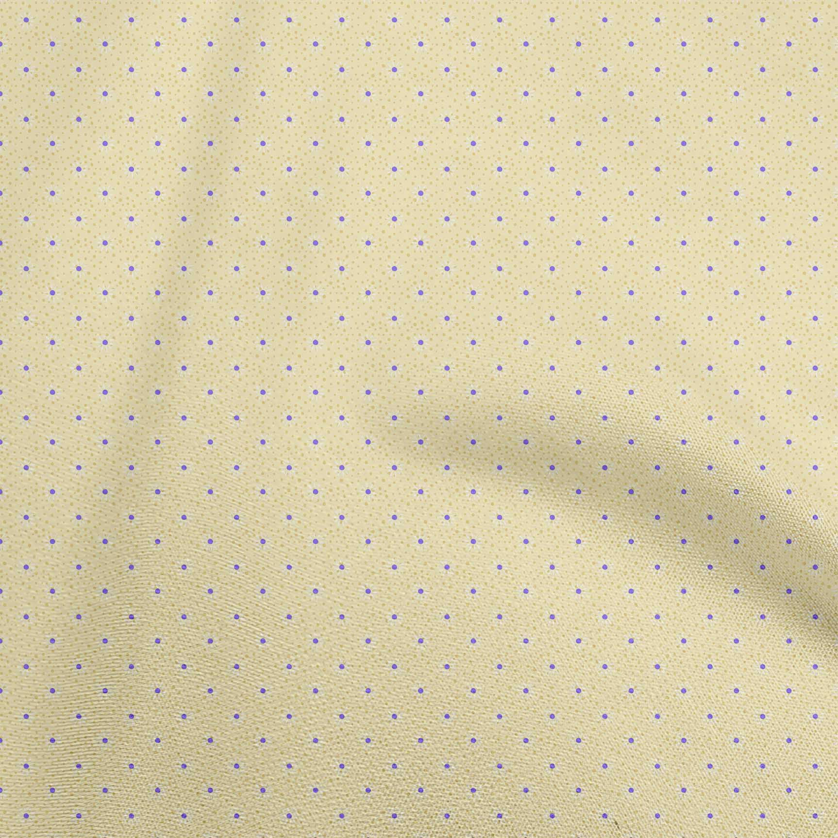 oneOone Cotton Poplin Pale Yellow Fabric Kids Daisy Sewing Material ...