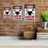Portrait Round Plus Danger Men Cooking (Kitchen) Wall or Door Sign ...