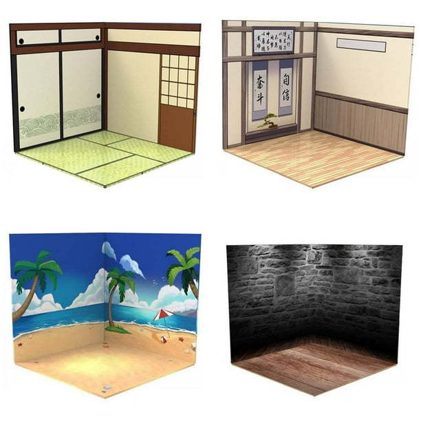 TISHITA 4x 1:12 Scale Action Figures Backdrop Vehicle Scene Toy Diorama ...