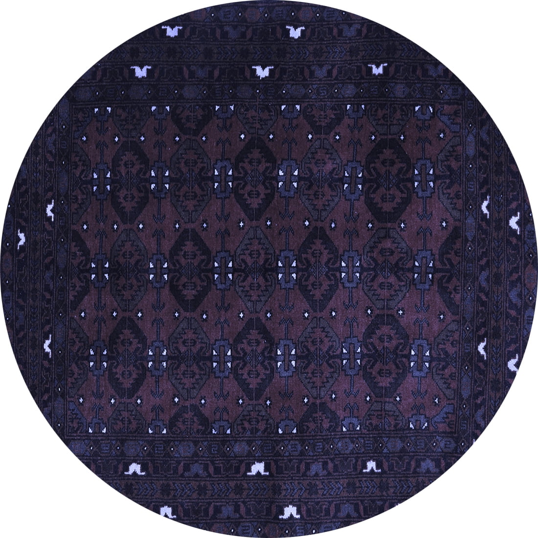 Ahgly Company Indoor Round Persian Blue Traditional Area Rugs, 6' Round ...