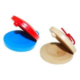 Kokiya 2 Pieces Wooden Finger Castanets Kids Musical Castanets ...