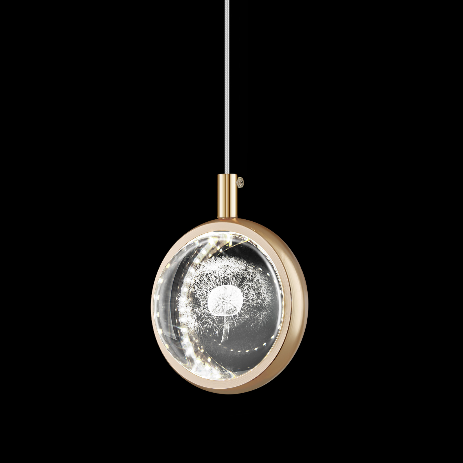 Vikaey 4000K LED Crystal Pendant Lights Modern Adjustable Height Rose ...