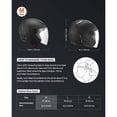 3/4 Open Face Motorcycle Helmet DOT M Matte Black Dirt Bike Clear Visor ...