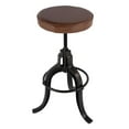 Beaumont Lane Transitional Adjustable Height Leather & Iron Bar Stool ...