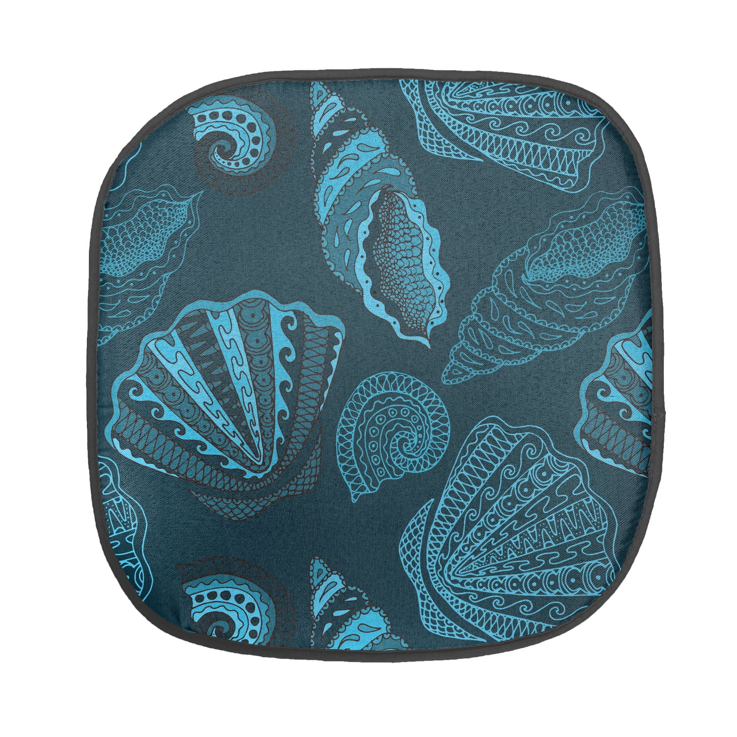 Scallop Chair Seating Cushion, Repetitive Seashell Aquatic Underwater ...