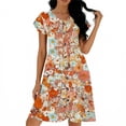 Bwndum Womens Floral V-Neck Button Down Midi Dress with Pockets ...