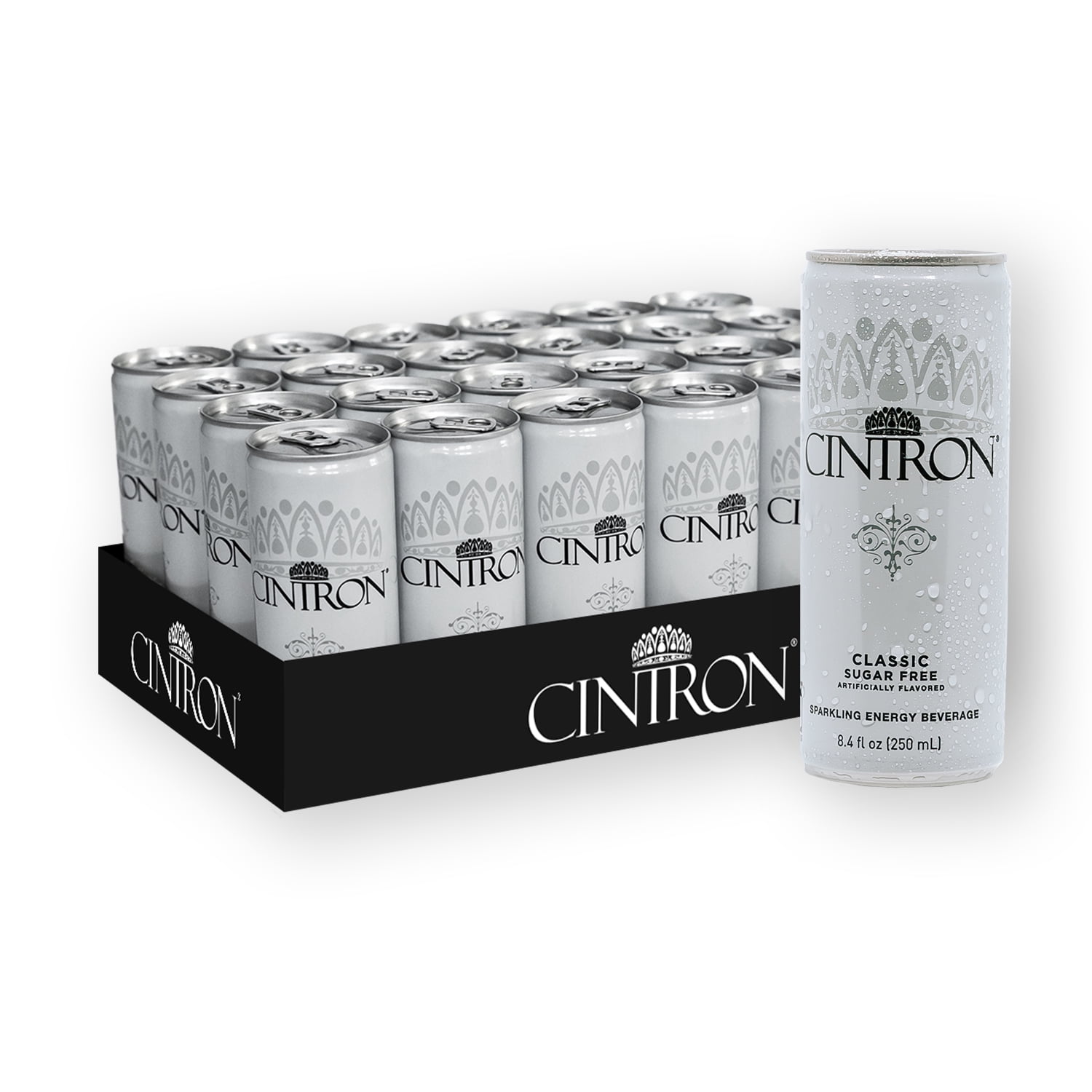 Cintron World Sparkling Energy Drink, Sugar Free Classic (8.4 oz, 24 ...