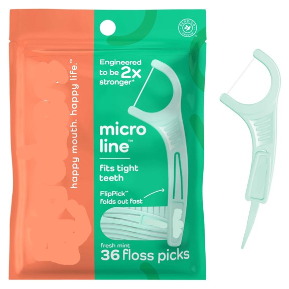 GUM Angled Floss Picks, Satin Dental Floss, 75 Count, Icy Mint, 4 Pack ...