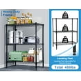 3 Tier Metal Storage Shelves Height Adjustable Standing Wire Rack ...