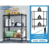 3 Tier Shelf Organizer for Kitchen, 450lbs Capacity Height Adjustable ...