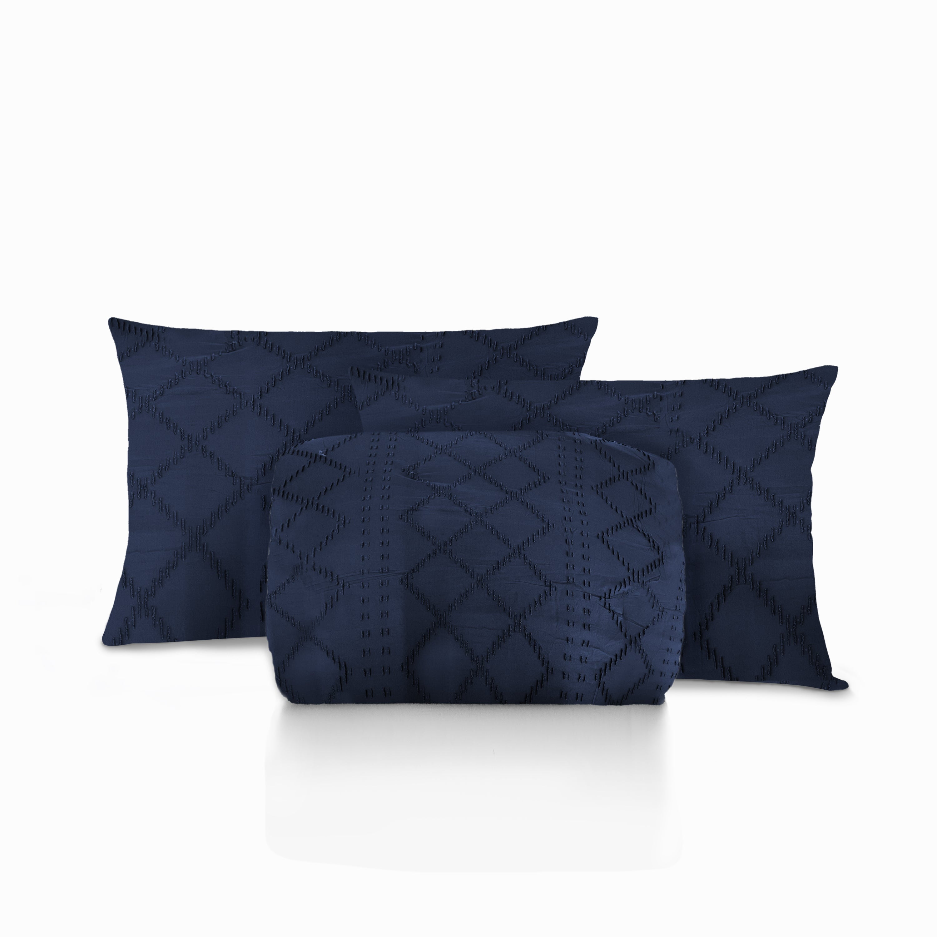 2-Piece Emma Duvet Lattice in Navy, Twin/Twin XL Size, Duvet with Sham ...