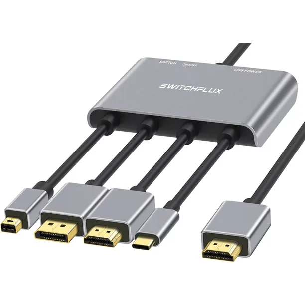 Switch Multipuerto 4k@60hz Hdmi/usb C/displayport/mini Dp | Walmart en ...