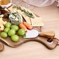 Hecef Acacia Wood Cheese Board Set with Handles and Cutlery, 4 Piece ...