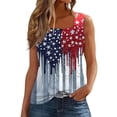 4th of July Tank Tops for Women Pleated Square Neck Sleeveless ...