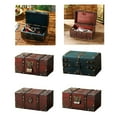 Antique Wooden Storage Box with Lock Decorative Hinged Lid Small Chest ...