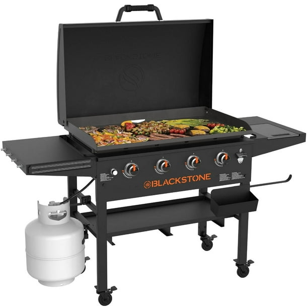 Blackstone 4-Burner, 36” Propane Griddle with Hood and Omnivore Griddle ...