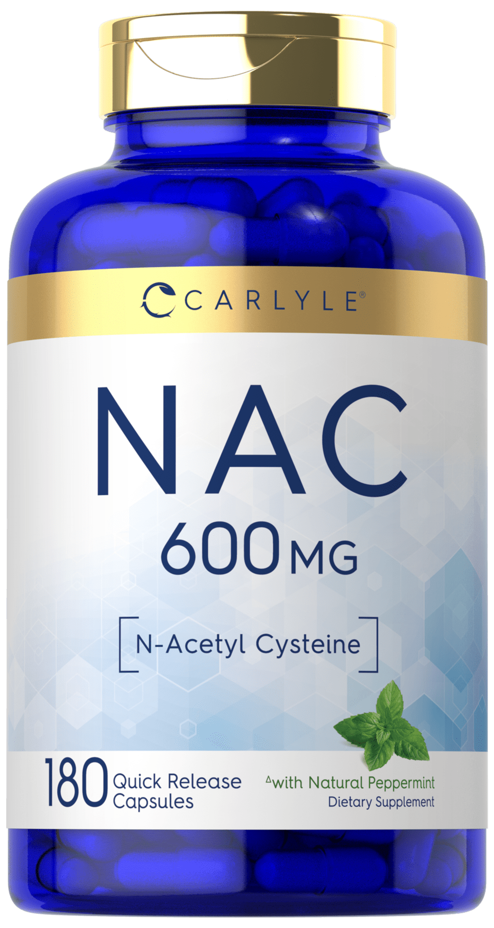 NAC N-Acetyl Cysteine 600mg | 180 Capsules | with Peppermint | by ...