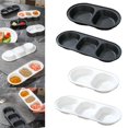 2 Compartment Sauce Dish, PP Plastic Divided Dipping Plate for BBQ, Hot ...