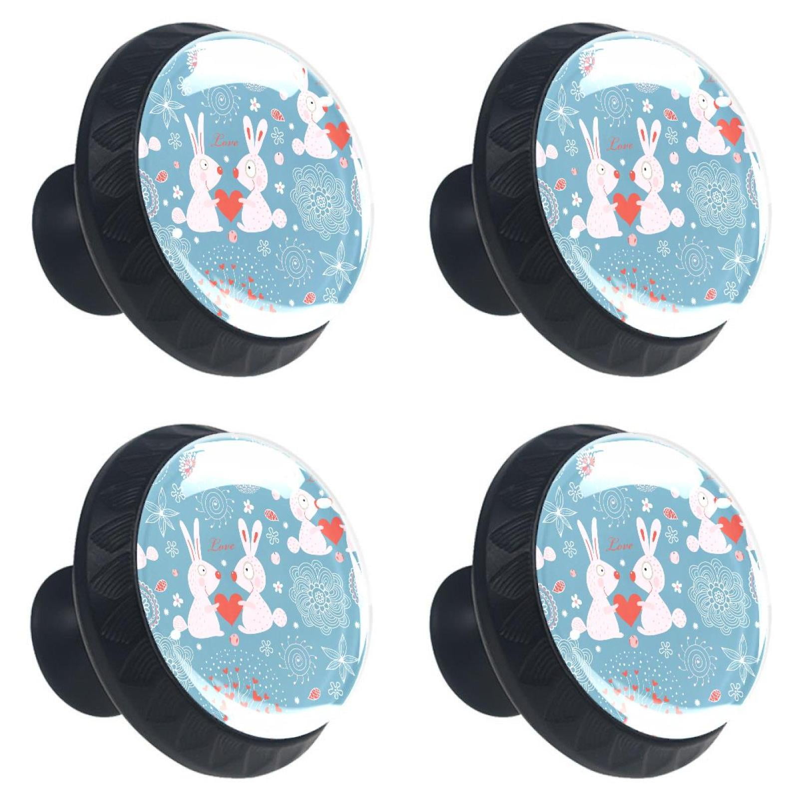 4 Pcs Rabbit Blue Love Knobs for Kitchen Cabinet Cupboard Dresser ...