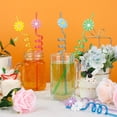 24 pieces plastic flower straws wholesale reusable fun daisy straws ...