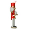 14" Decorative Red Silver and Gold Wooden Christmas Nutcracker with ...