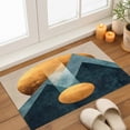 Abstract Color Block Door Mat Gold Geometric Circle Mountain Modern Non ...
