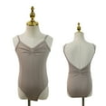 Akafmk High Stretch Pleated Ballets Leotard,Sleeveless Backless ...