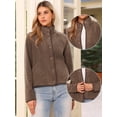 DARING DIVA Women's Fleece Jacket Long Sleeve Button Down Coat With ...