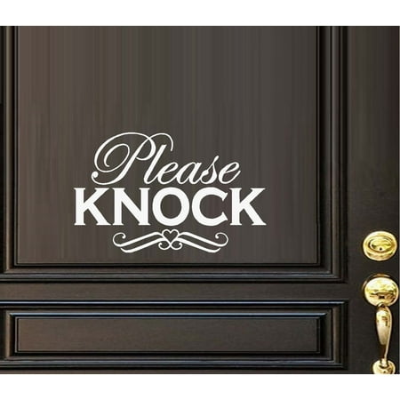 Please Knock ~ WALL, Door or Window DECAL, 5" X 8" Wht - Walmart.com