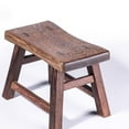 Wooden Step Stool for Home Use and Sturdy Solid Wood Light Brown 12.5 x ...