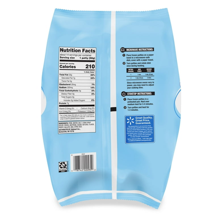 Great Value Fully Cooked Original Turkey Breakfast Patties,, 42% OFF