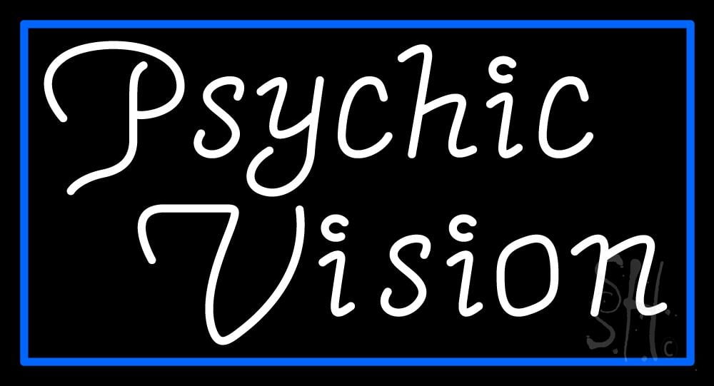 White Psychic Vision LED Neon Sign 20" Tall x 37" Wide - inches Black ...