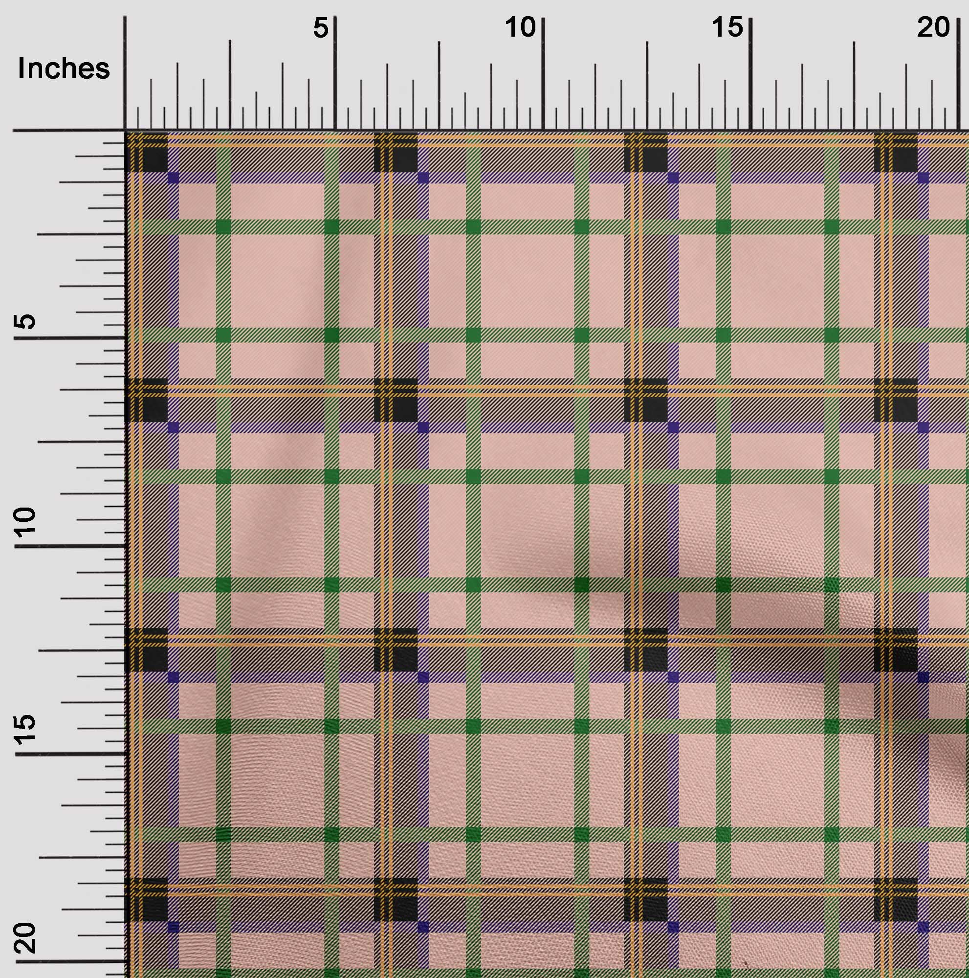 oneOone Silk Tabby Fabric Tartan Check Print Fabric By The Yard 42 Inch ...