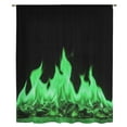 Abstract Green Flame Sheer Curtains 96 Inches Long for Living Room ...