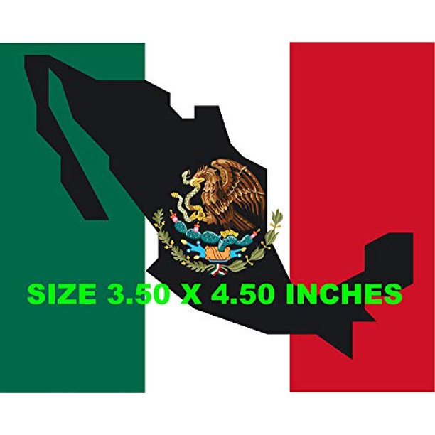 Mexico Flag Sticker (Pack of 2) , Decal, Mexican Country MAP Flag Symbol - Walmart.com