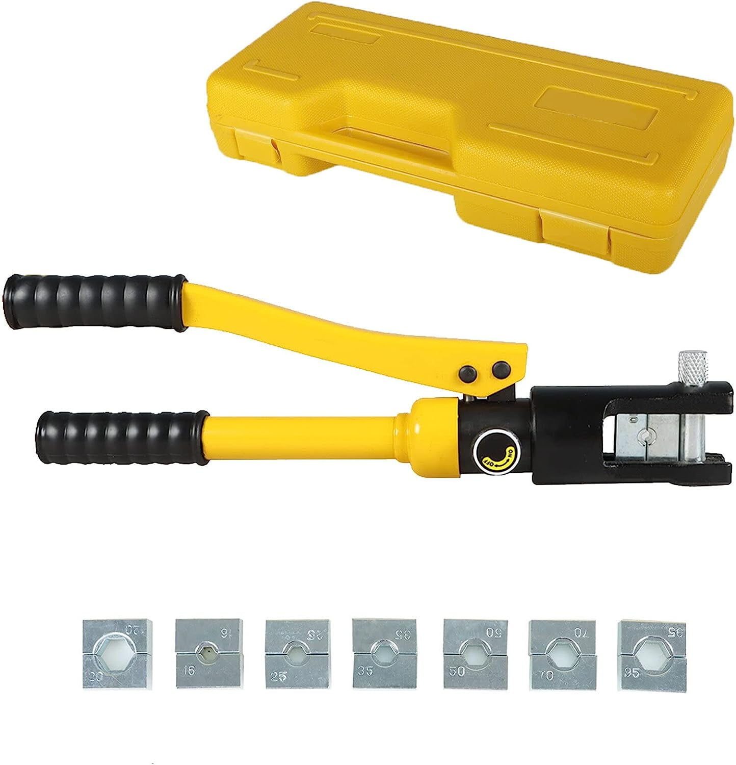 SEBLAFF 12 Ton Hydraulic Crimper Tool Manual Cable Lug Crimper with 8 ...