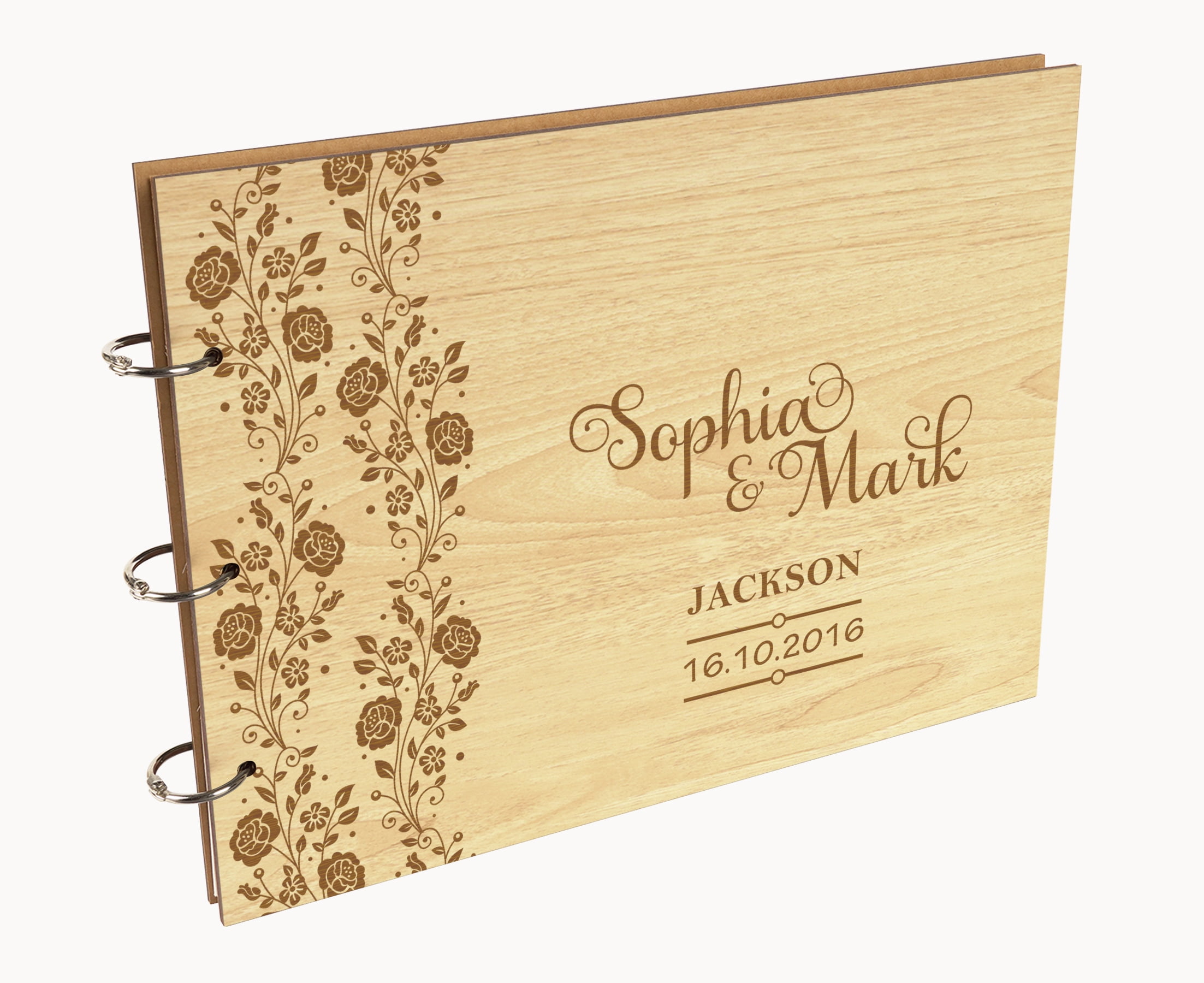 Darling Souvenir Personalized Engraved Laser Cut Wedding Guest Book ...