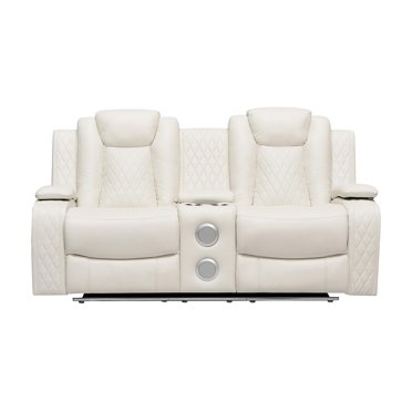 Naomi Home Chicago Deluxe Theater Style Motion Loveseat With LED Lights ...